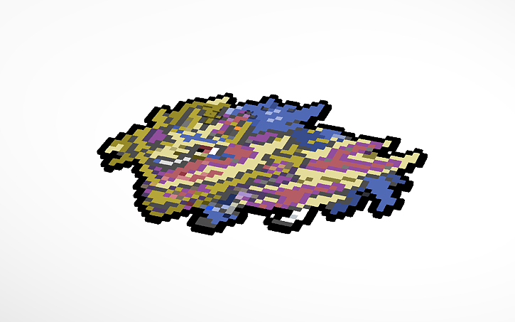 3D design Zamazenta - Pixel Art - Tinkercad