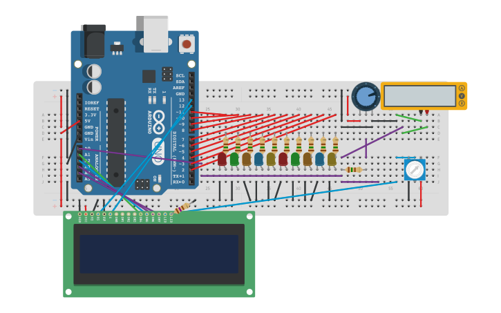Circuit design ADC mit Balken | Tinkercad
