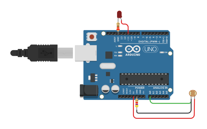 Circuit design Light Sensor - Tinkercad