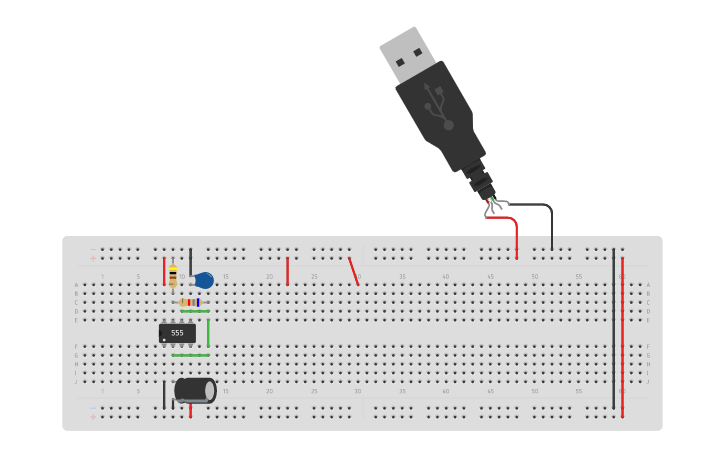 Circuit design Timer 555 - Tinkercad