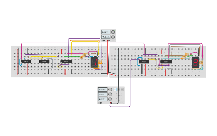 Circuit design Copy of BCD to Seven Segment decoder - Tinkercad