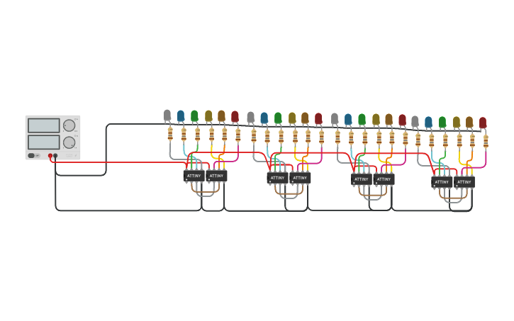 Circuit design guirlande 16 Attiny | Tinkercad Circuit design guirlande 16 Attiny | Tinkercad
