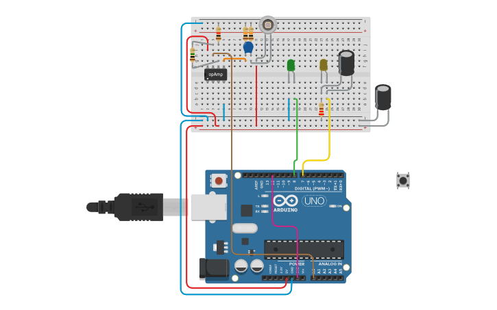 Circuit design Arduino PAM - Tinkercad