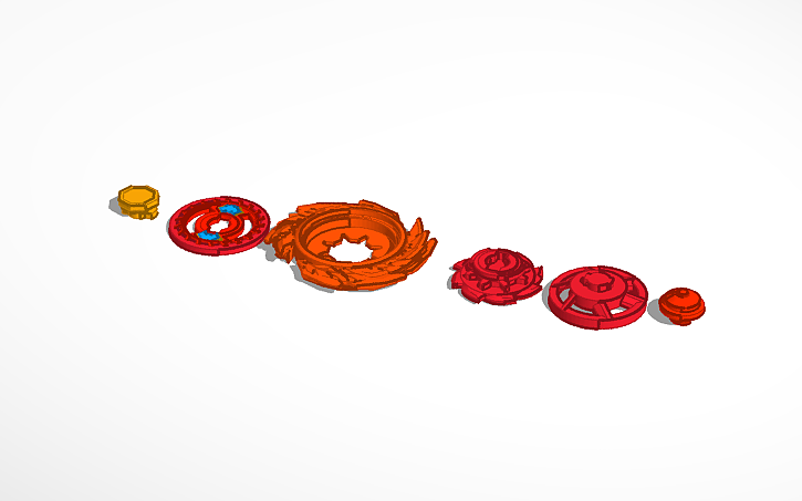 3D design Taiyōkaku Falconer! Beyblade Quantanium Core - Tinkercad