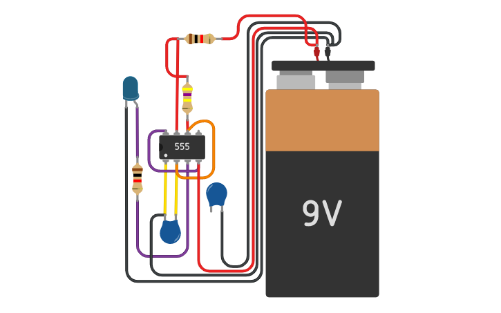 Circuit Design Led Blink 555 Timer Tinkercad