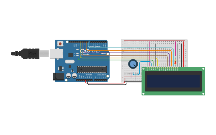 Circuit design LCD Display | Tinkercad