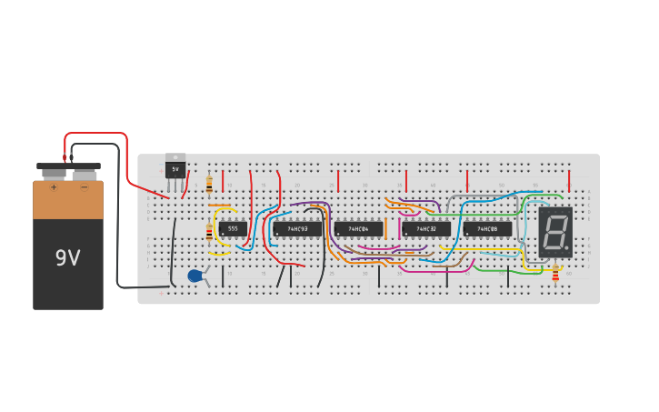 Circuit design Digital: 2 line to Seven Segment Decoder. - Tinkercad