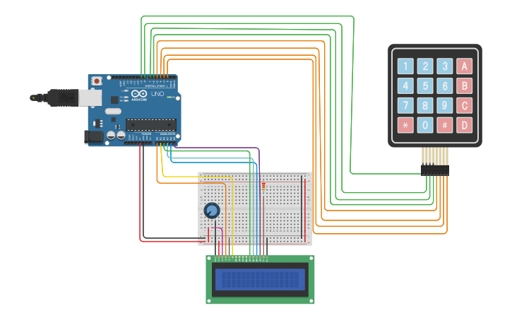 Circuit Design Copy Of Teclado 4x4 Y Pantalla Lcd Tinkercad