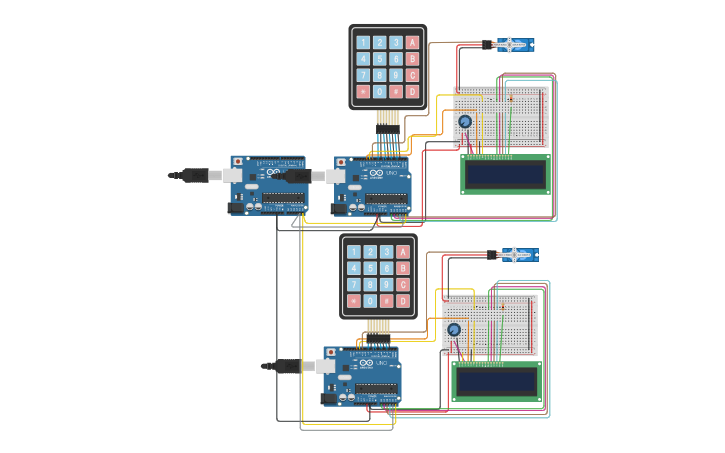 Circuit design Projeto Final - Controle de acesso via senha - Tinkercad