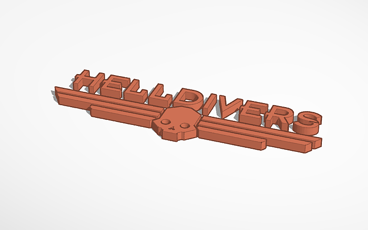 3D design Helldiver Logo Text - Tinkercad