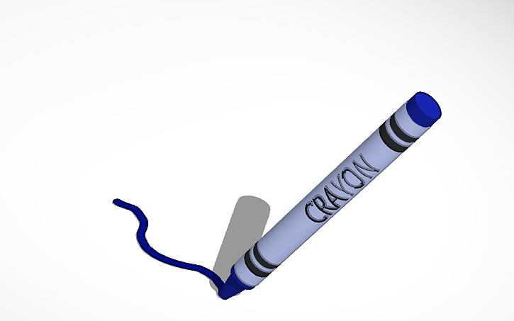 3D design blue crayon - Tinkercad