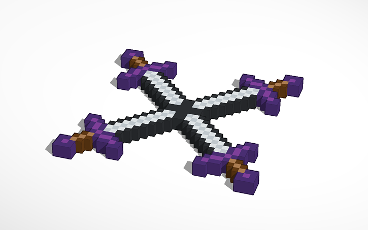3D design Minecraft Purple Sword - Tinkercad