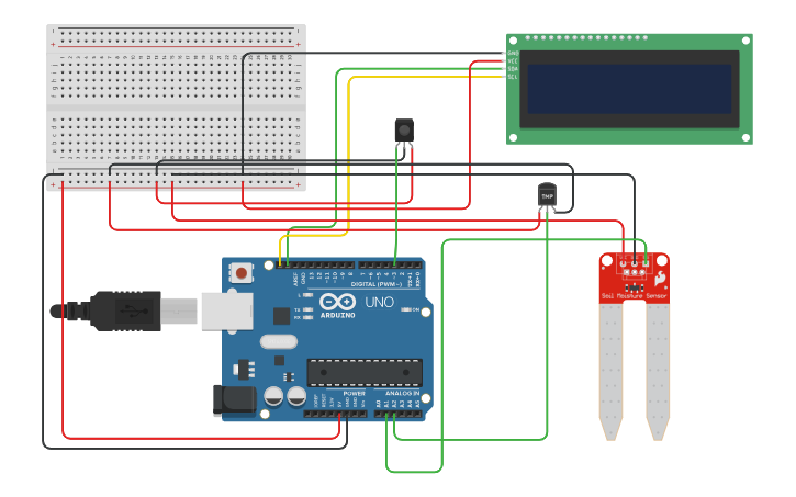 Circuit design Smart Crop management technique - Tinkercad