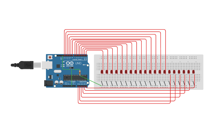Circuit Design 20 Led Tinkercad