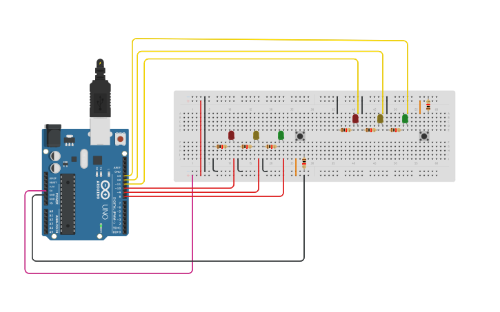 Circuit Design Traffic Light With Switches Tinkercad
