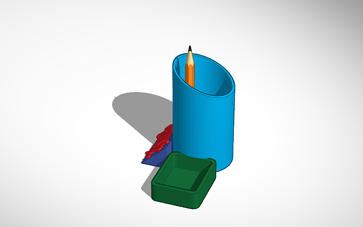 3D design pencil holder - Tinkercad
