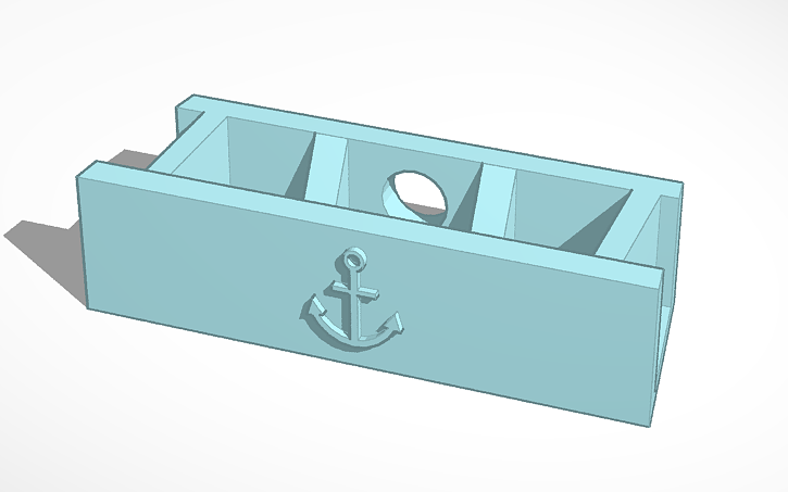 3D design 5hp Tohatsu outboard motor pull handle - Tinkercad
