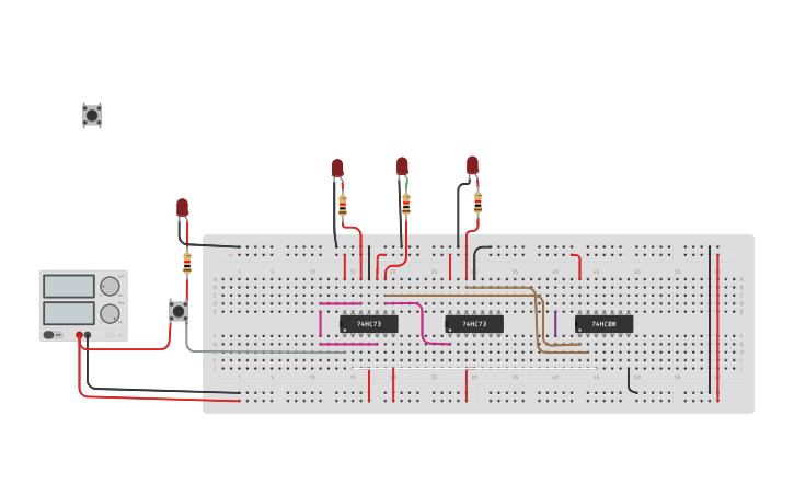 Circuit Design Mod6 Asynchronous Counter Tinkercad
