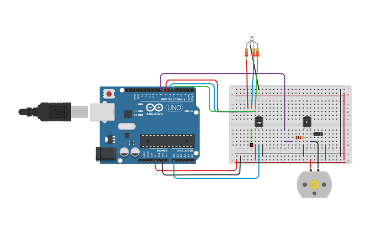 Circuit design Temperature Sensor - Tinkercad
