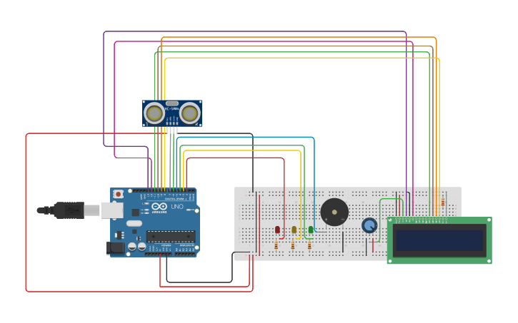 Circuit design Sensor de Proximidad - Tinkercad Circuit design Sensor de Proximidad - Tinkercad