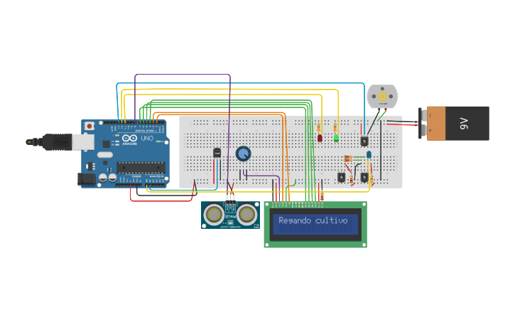 Circuit design Sistema de riego automático con Arduino (proyecto) - Tinkercad