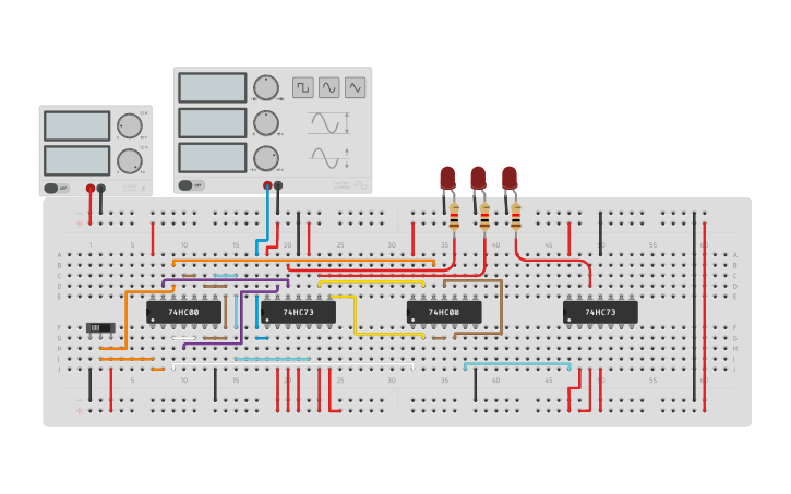 Circuit Design 3 Bit Asynchronous Up Down Counter Tinkercad
