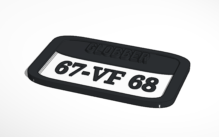 3D design Number Plate - Tinkercad