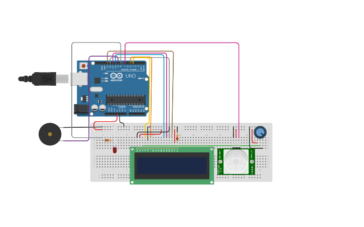 Circuit design Burglar Security System | Tinkercad