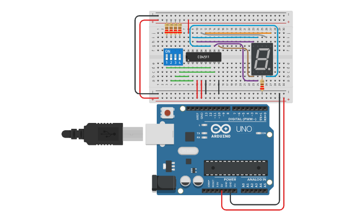 Circuit design 7-Segment Decoder_Faisal | Tinkercad