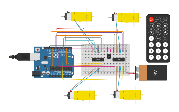 Circuit design carro arduino - Tinkercad