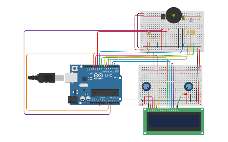 Circuit design Weather Monitoring System - Tinkercad
