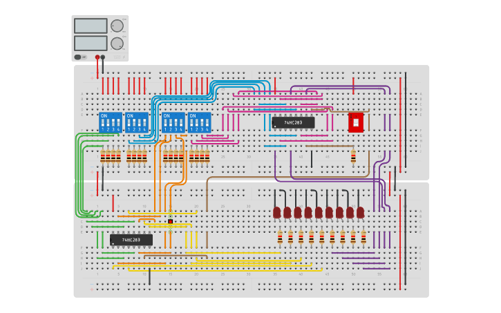 Circuit design LabTask5-8Bit - Tinkercad
