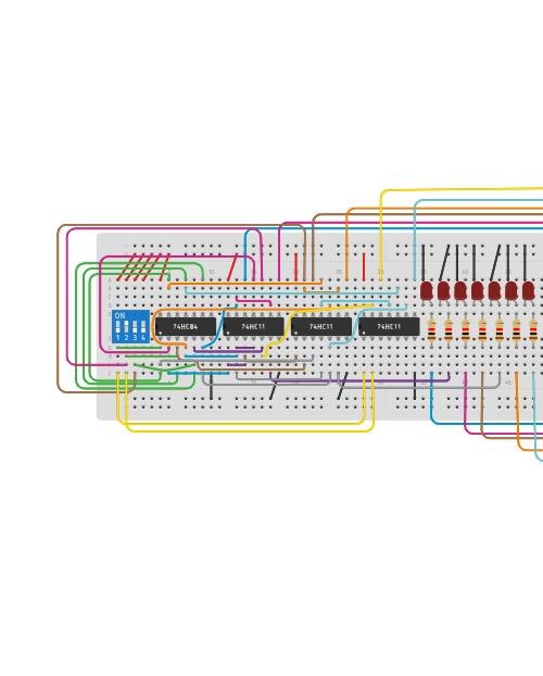 Circuit design 3 Bit To 8 Bit Decoder | Tinkercad