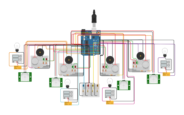 Circuit Design Sensor De Gás E Movimento Tinkercad