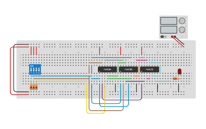 Circuit design 3.3 AND, OR, NOT | Tinkercad