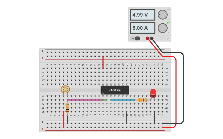 Circuit design Touch Sensor(NAND GATES) - Tinkercad