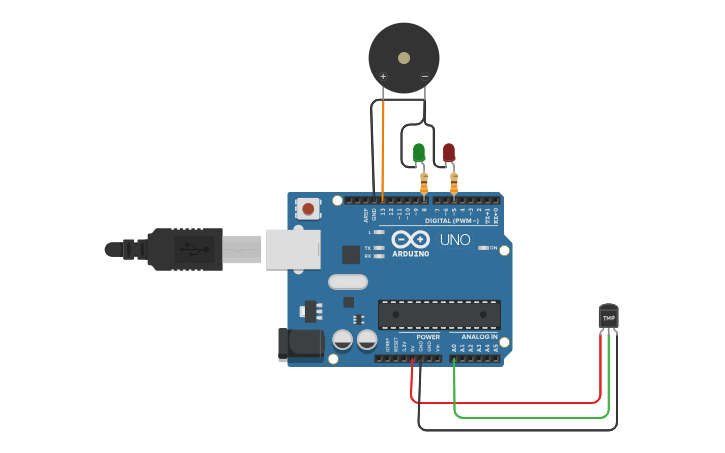 Circuit Design Temperature Sensor Lm35 Tinkercad