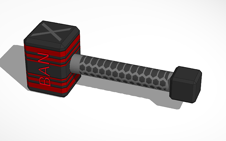 3D design BAN hammer | Tinkercad