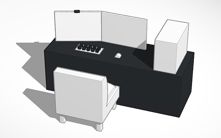 3D design 2 Screen Gaming Setup | Tinkercad