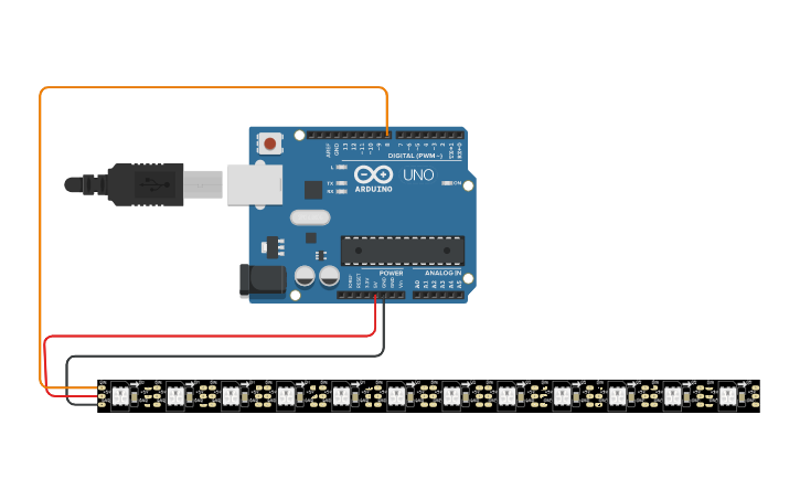 Circuit design Neo Pixel Strip 12 with Arduino. - Tinkercad