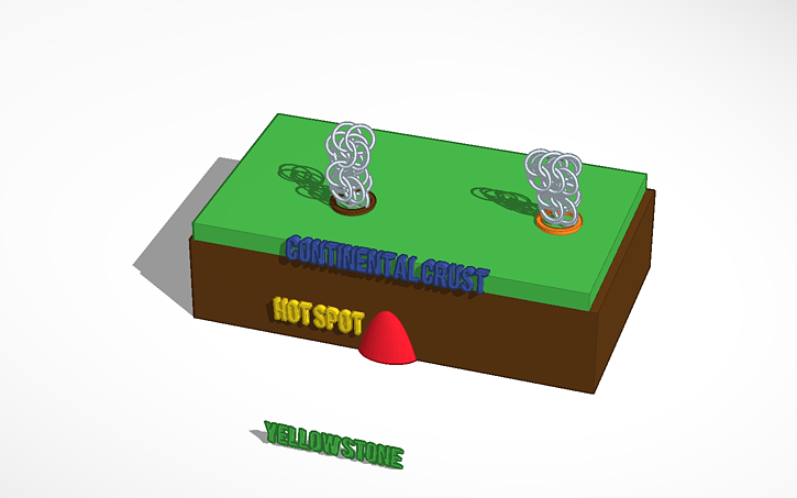 3D design Plate Tectonics Yellow Stone - Tinkercad