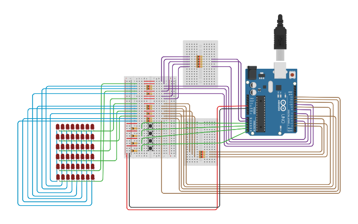 Circuit design Snake Game - Tinkercad