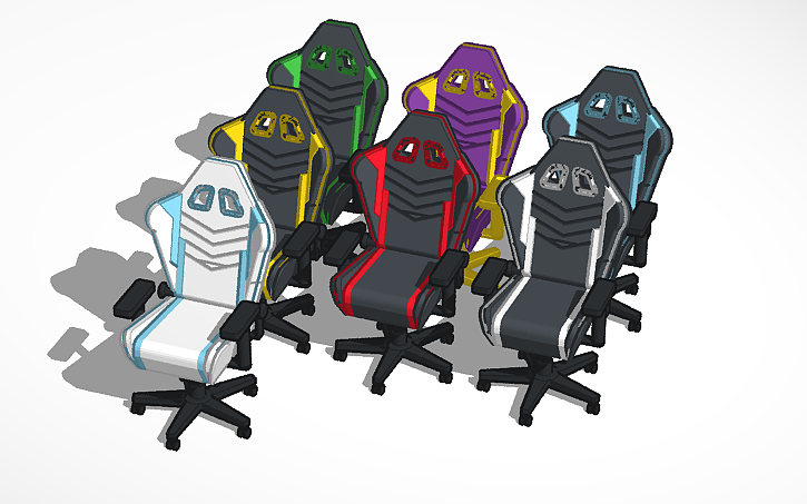 3D design Gaming Chair Color Variants - Tinkercad