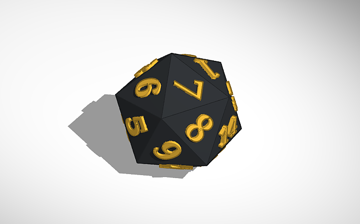 3D design 20 sided die (dice) - Tinkercad