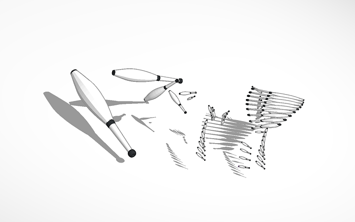 3D design juggling club in motion - Tinkercad