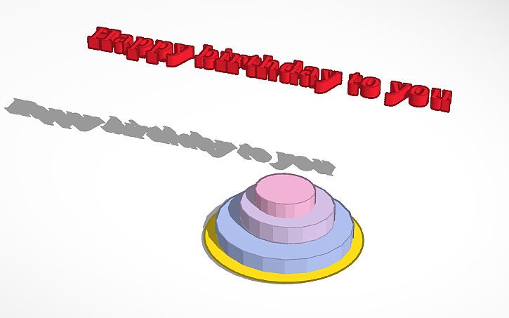 3d Design Happy Birthday Cake Tinkercad