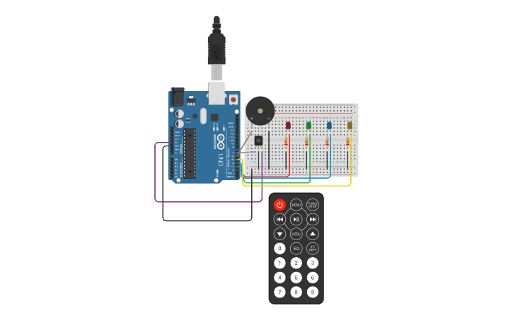 Circuit design Led a Control Remoto Bustamante Tamara - Tinkercad