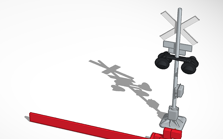 3D design HO scale crossing gate - Tinkercad