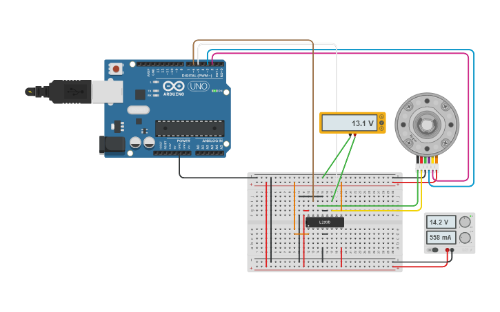 Circuit design PID DC Motor - Tinkercad