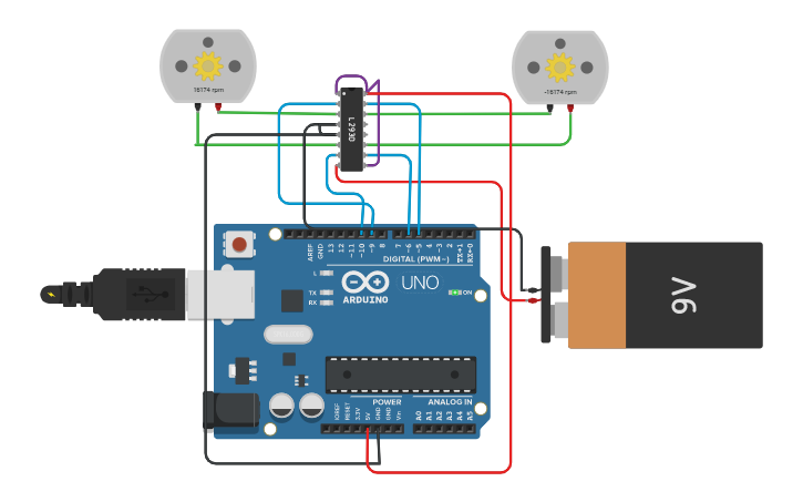Circuit design DC Motor Set_15 - Tinkercad Circuit design DC Motor Set_15 - Tinkercad